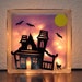 Spooky Halloween Glass Block Haunted House Glass Block