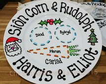 Unique santa plate related items | Etsy
