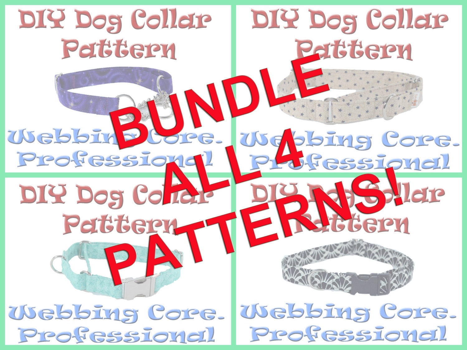 BUNDLE 4 PATTERNS Make Your Own Dog Collar by RokaPetWear