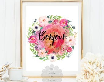 Bonjour sign | Etsy