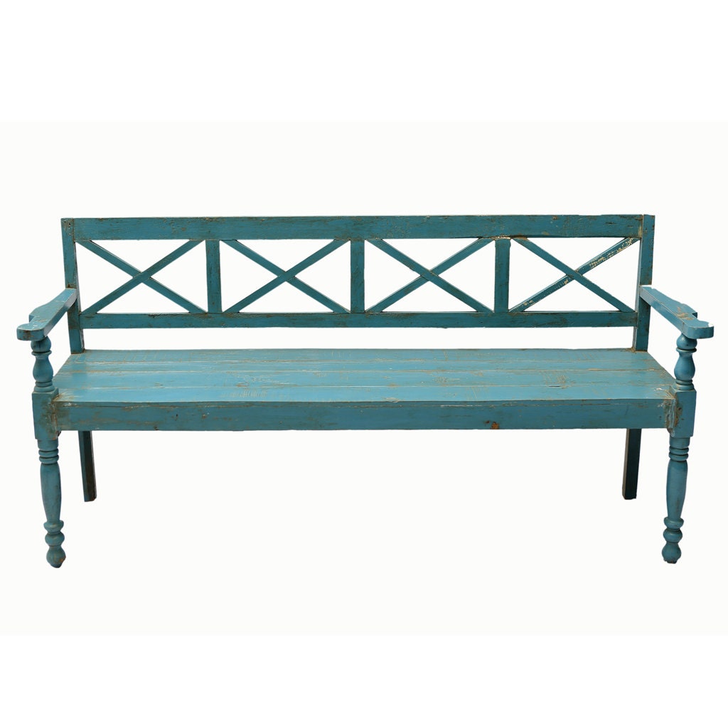 Turquoise Colonial Bench – Haute Juice