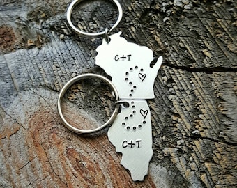 LARGE Custom USA state keychain any states US by TheLonelyMoose