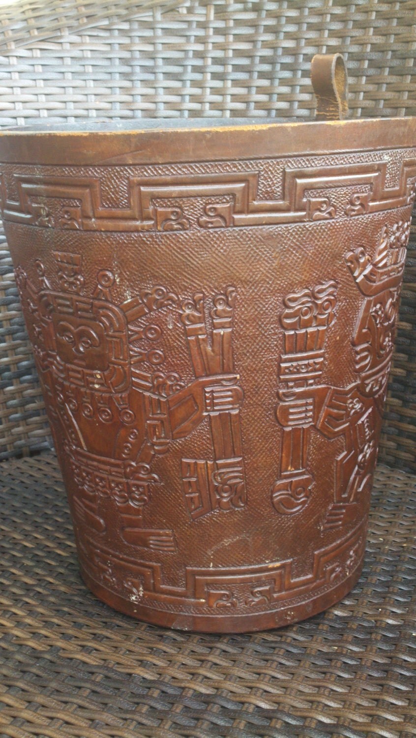 Antique Vintage Handmade Large Size Rustic Leather Primitive Aztec ...