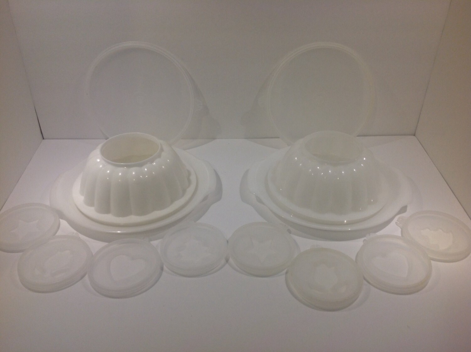 Tupperware Jel N Serve jello mold with lids Y and serving platter 616 ...