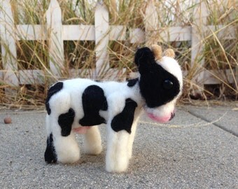 Needle felted cow | Etsy