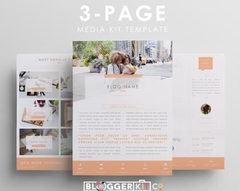 Three-Page Media Kit Template Press Kit Template by BloggerKitCo