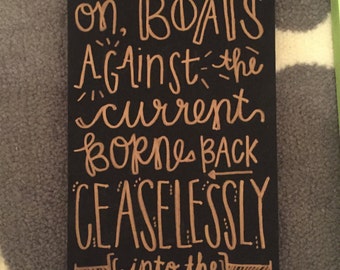 The Great Gatsby Quote Board (Black and Gold)