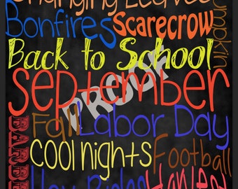 Items similar to School Days/Back to school -Printable Subway Art 5x7 ...