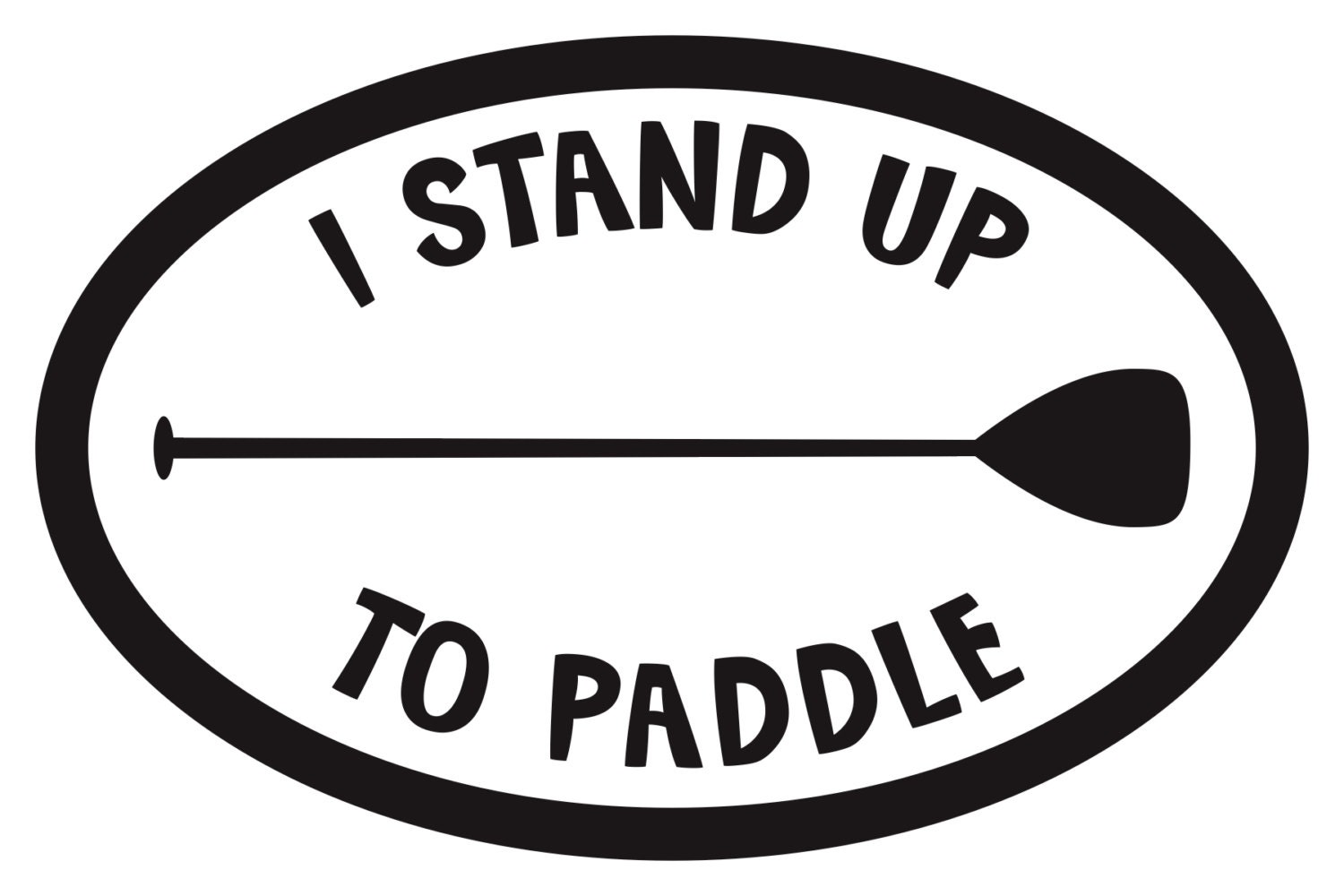 Stand Up Paddle Board Sticker / SUP Window decal 3x5 Oval