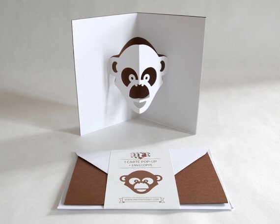 Pop-up Card // Monkey Brown // Creative Stationery Everyday