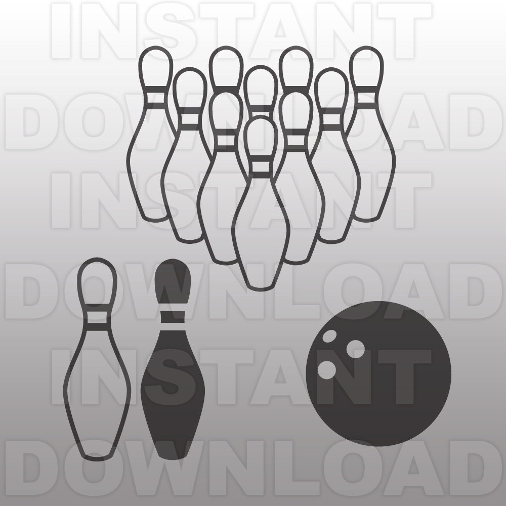 Bowling SVG File-Bowling Ball SVG-Cutting Template-Clip Art