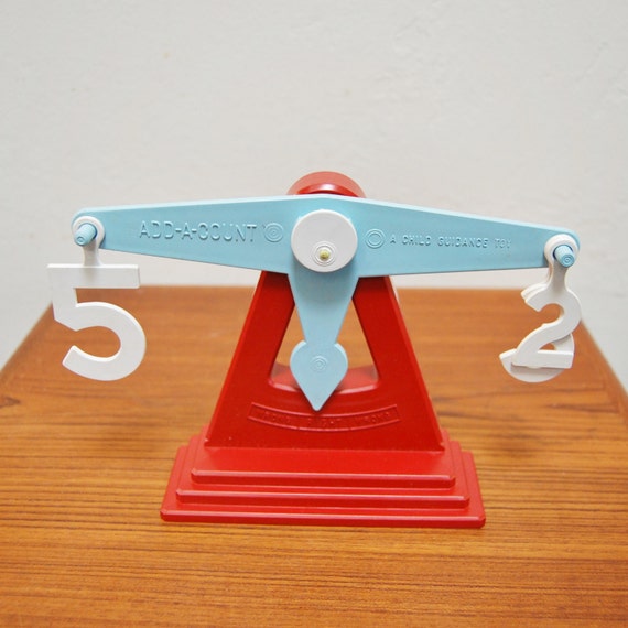 Vintage 1950s Child Guidance Toy Add-A-Count Number Scale