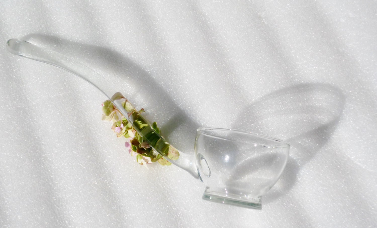 Vintage Glass Ladle Footed Flat Bottom Left Pour 13 Inch Arched Handle ...