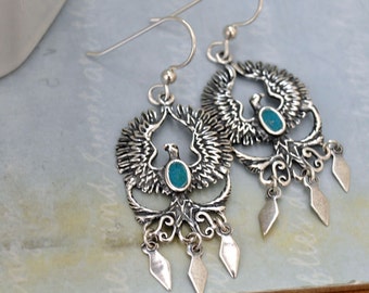 Phoenix earrings | Etsy