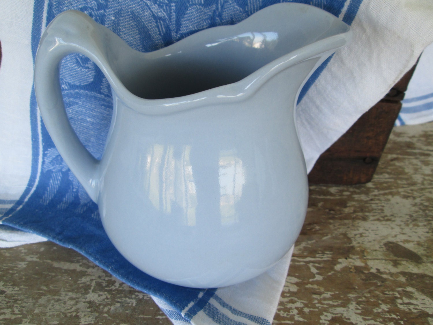 Vintage Restaurant Ware China Pitcher Restaurant Blue Pitcher Diner ...