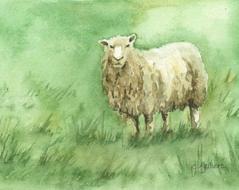 Lamb painting | Etsy