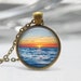Beach Jewelry Sunset Necklace Nautical Ocean Sunset Art