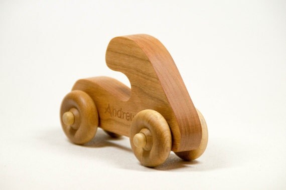 Wooden Toy Push Toy Car Toddler and Baby by littlewoodenwonders