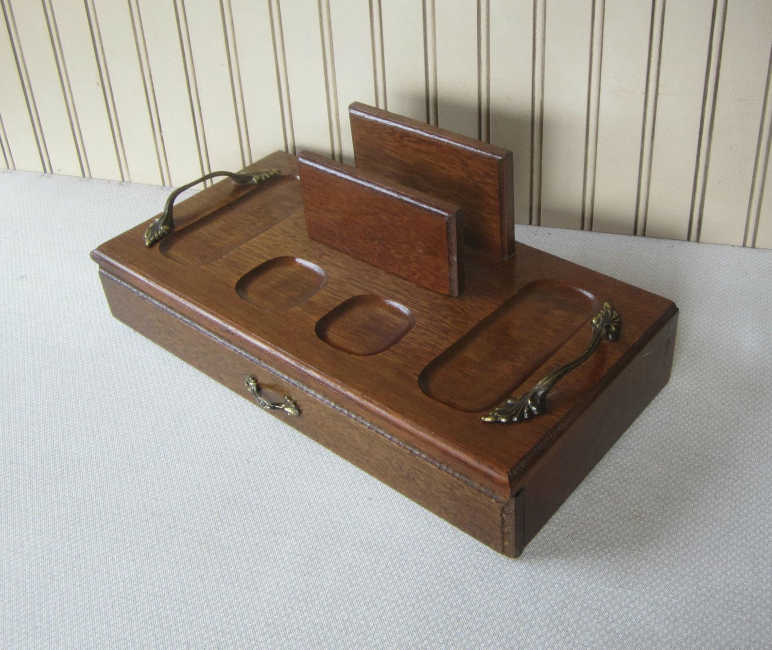 Mens Valet Box Vintage Wooden Butler Box with Drawer Retro Mid Century ...