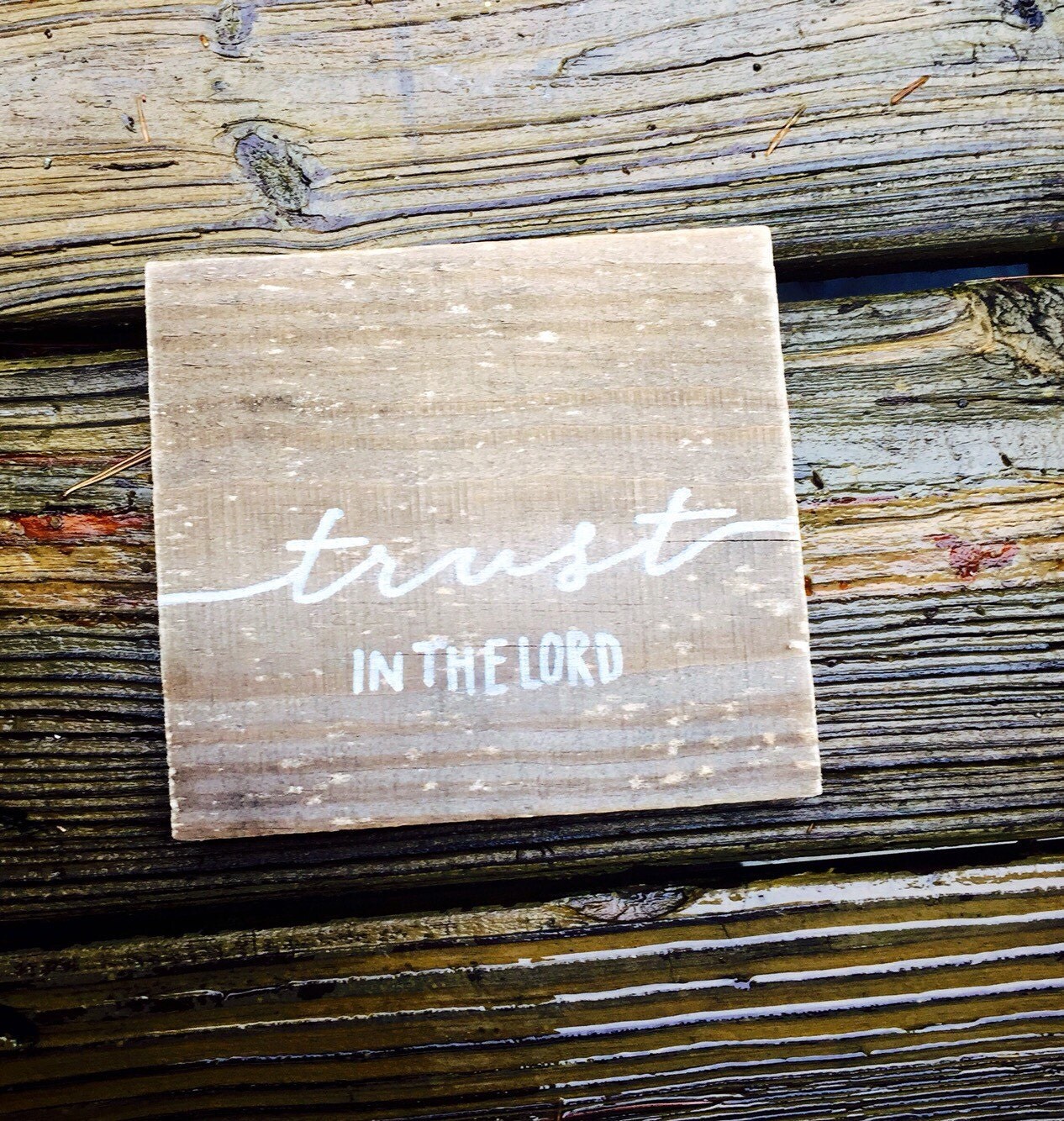 Trust in the Lord wood sign Bible verse wall decor scripture