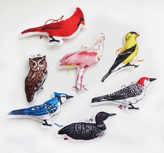 Items similar to Three Bird Ornaments SALE on Etsy