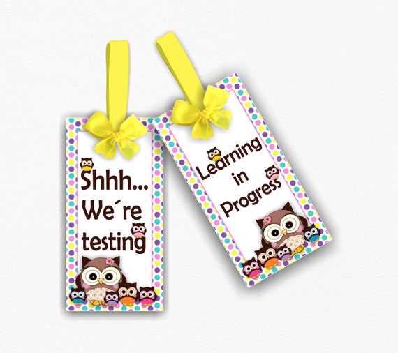 personalized teacher owls themed doorknob hanger sign