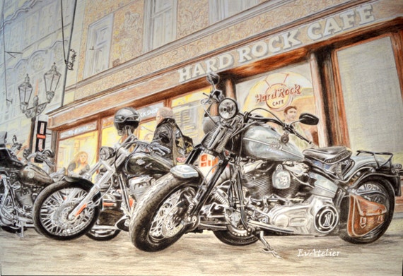 Harley-Davidson Legends Large Wall Art Motorbikes Retro