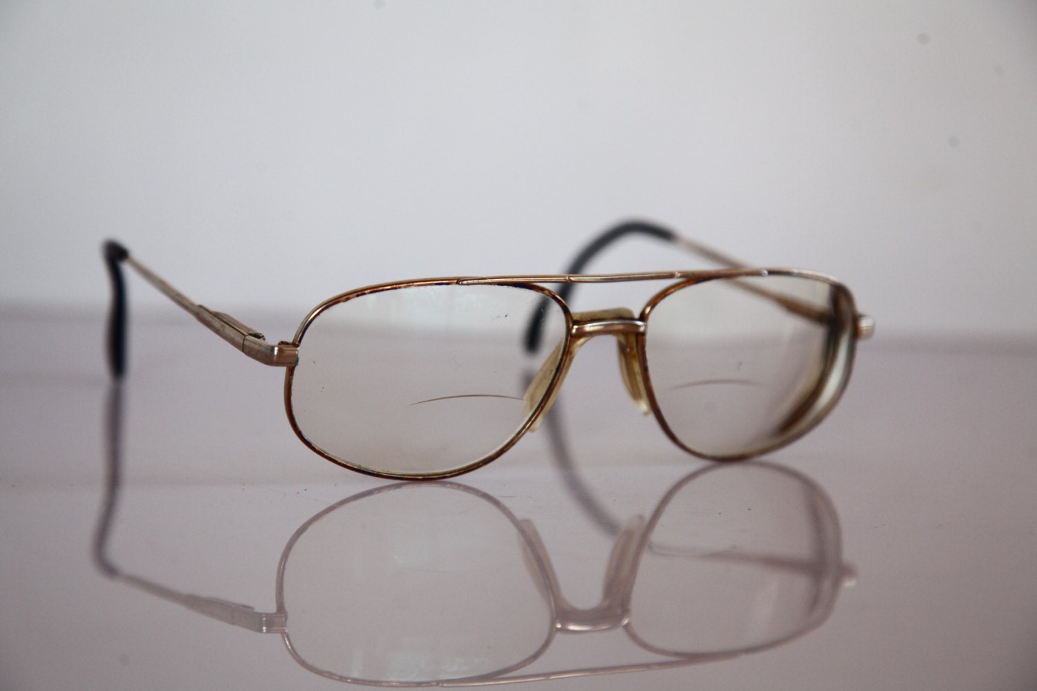 Vintage 90s MENRAD Eyewear, Gold Frame, Clear Lenses RX Prescription ...