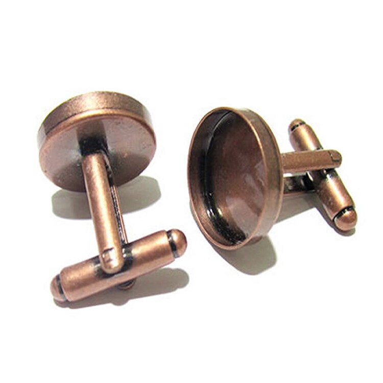 Cufflink Blank Metal Cufflinks with Round by SunnyJewelryFindings