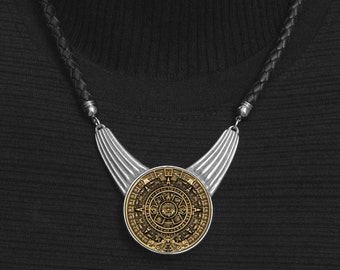 Aztec gold coin | Etsy