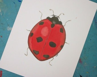 Items similar to 8x10 Canvas Ladybug Painting on Etsy