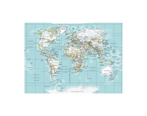 Wholesale map fabric -Maps print , - fabric map of the world - mint ...