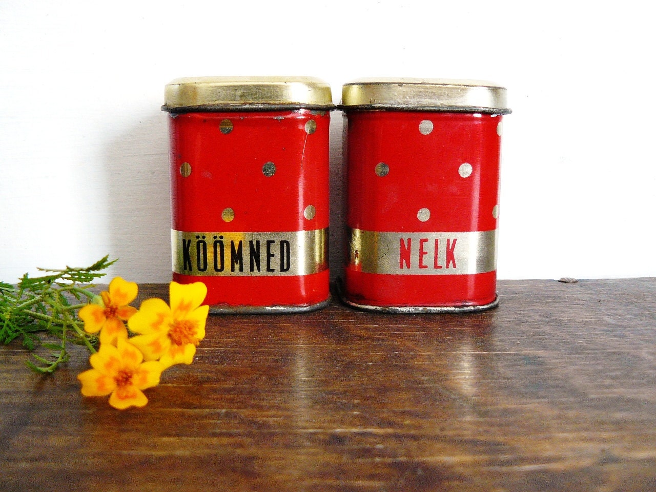 Soviet tiny Tin Canisters, Shabby Rustic metal boxes, set of 2 small ...
