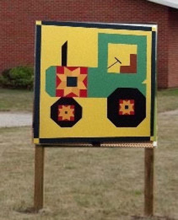 Adorable tractor barn quilt