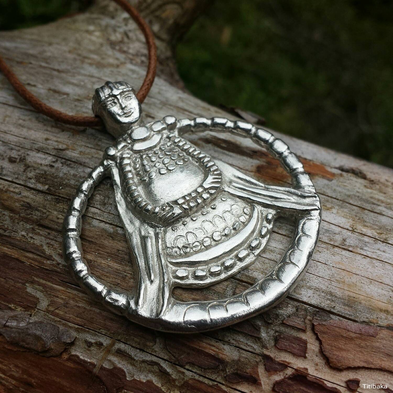 Handmade Freya necklace. Sterling silver. Norse Goddesses