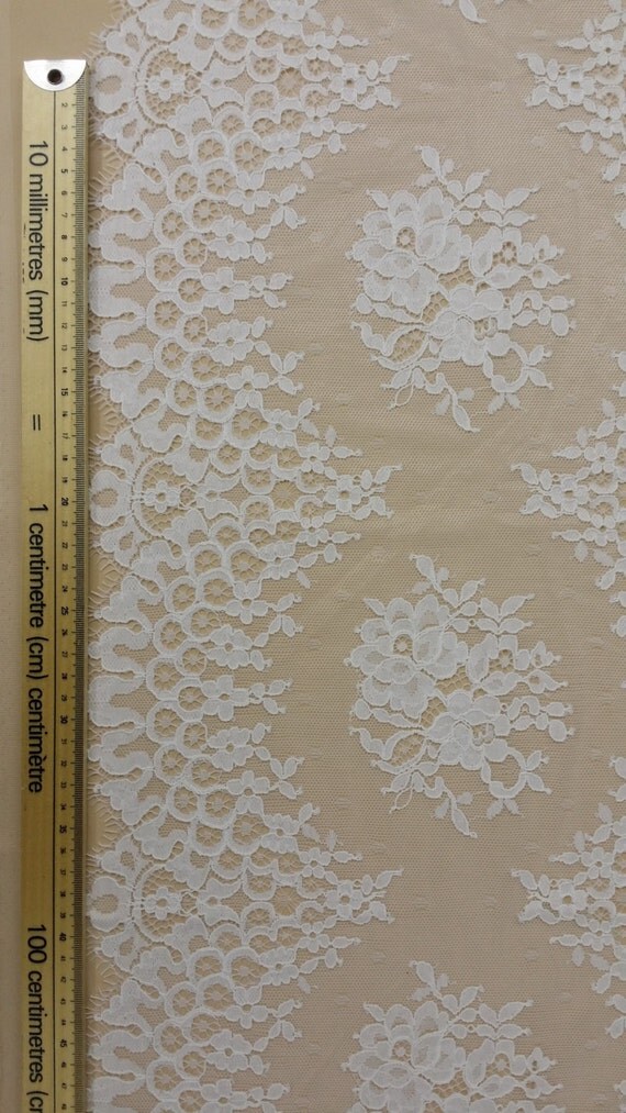 Off White lace fabric French lace Chantilly lace Bridal lace
