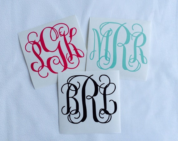 Vinyl monogram decal by InfiniteDesigns4u on Etsy