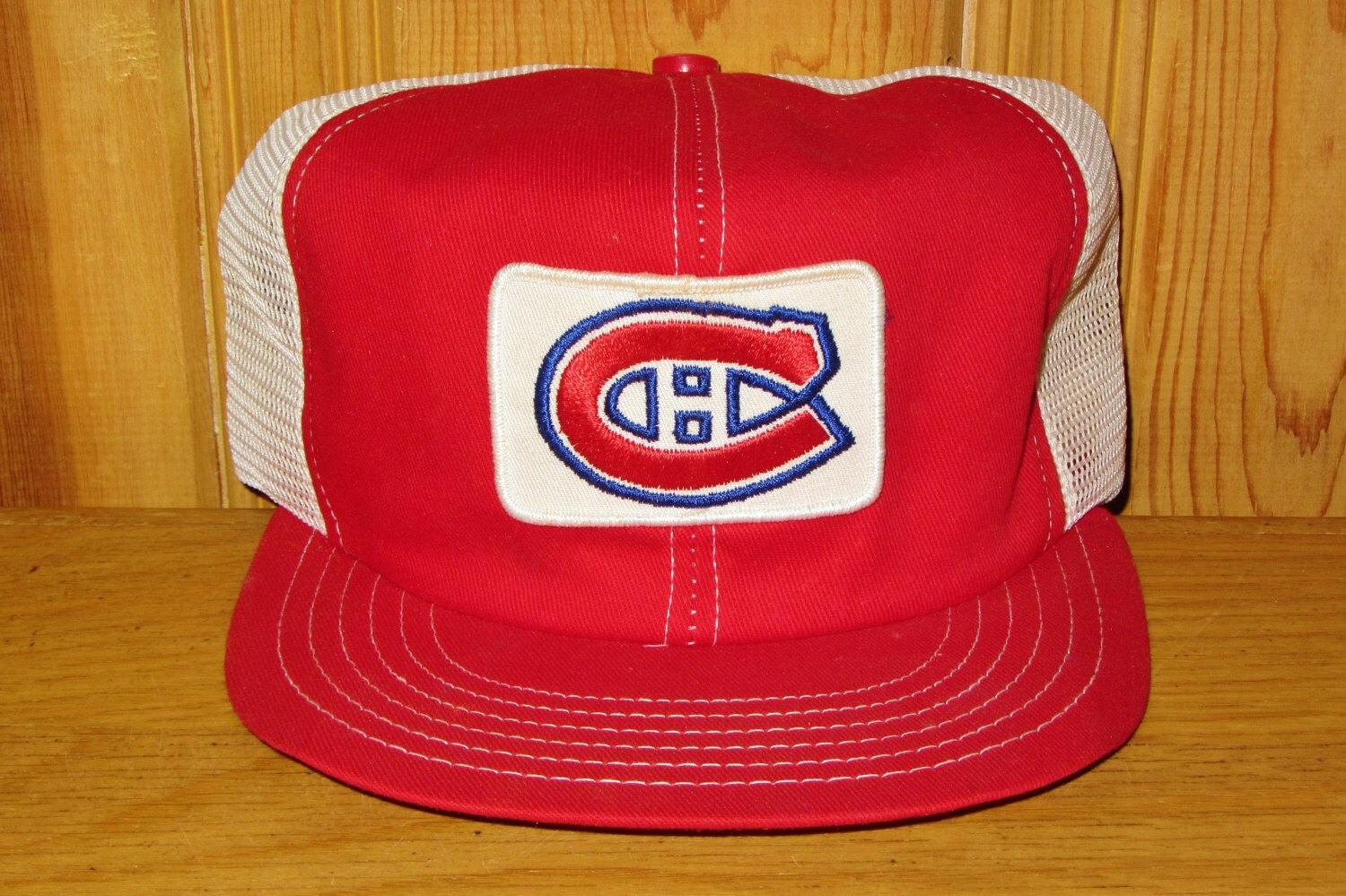 Montreal CANADIENS Original Vintage 80s White Mesh Trucker Snapback Hat ...