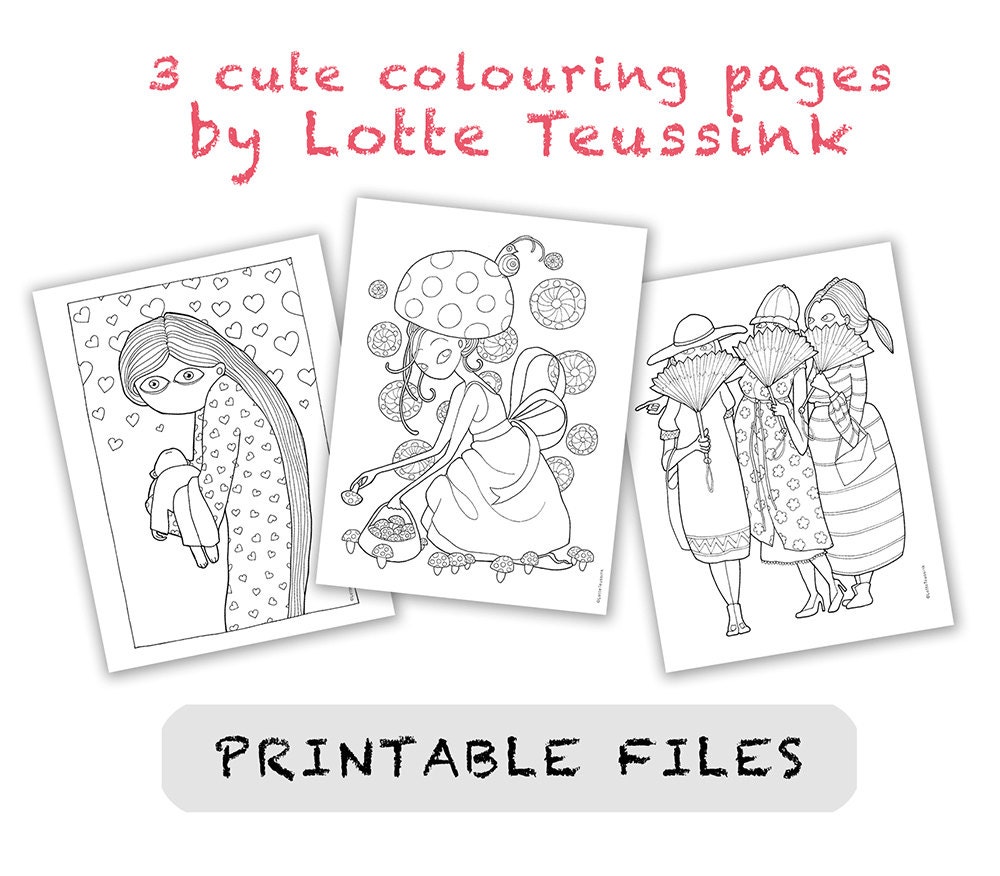 Cute colouring pages, adult colouring book, kids colouring pages ...