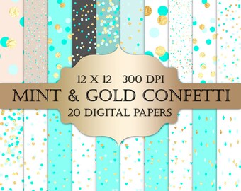 Gold Watercolor Digital Papers gold glitter watercolor