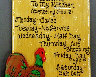 COW Kitchen Operating Hours SIGN Plaque Country by 3CraftyMillers