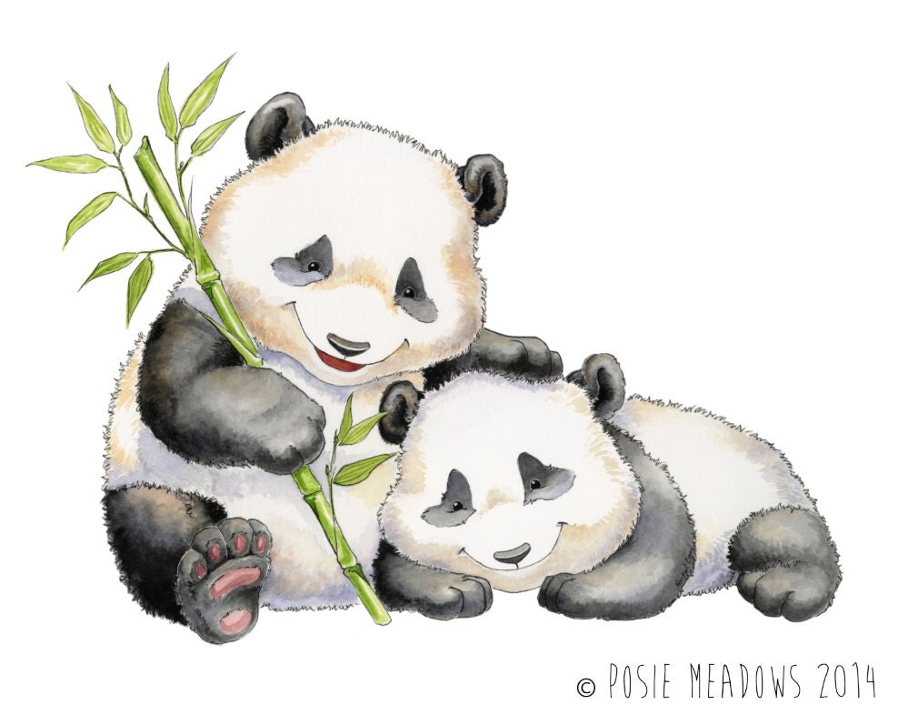 Panda Bear Baby Panda Art Panda Nursery Panda Bear Print