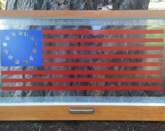 Items similar to Old Window - American Flag on Etsy