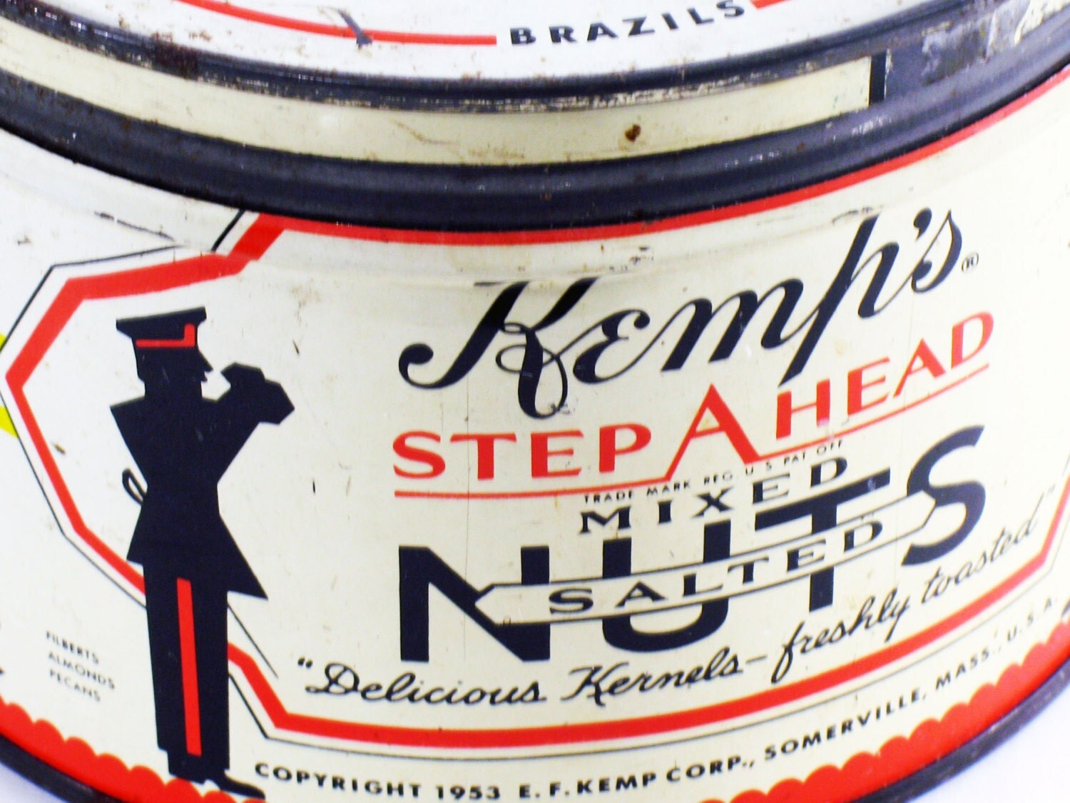 Tin, Kemps Salted Nuts, Food, 1950s, Marching Band, Vintage, Storage ...