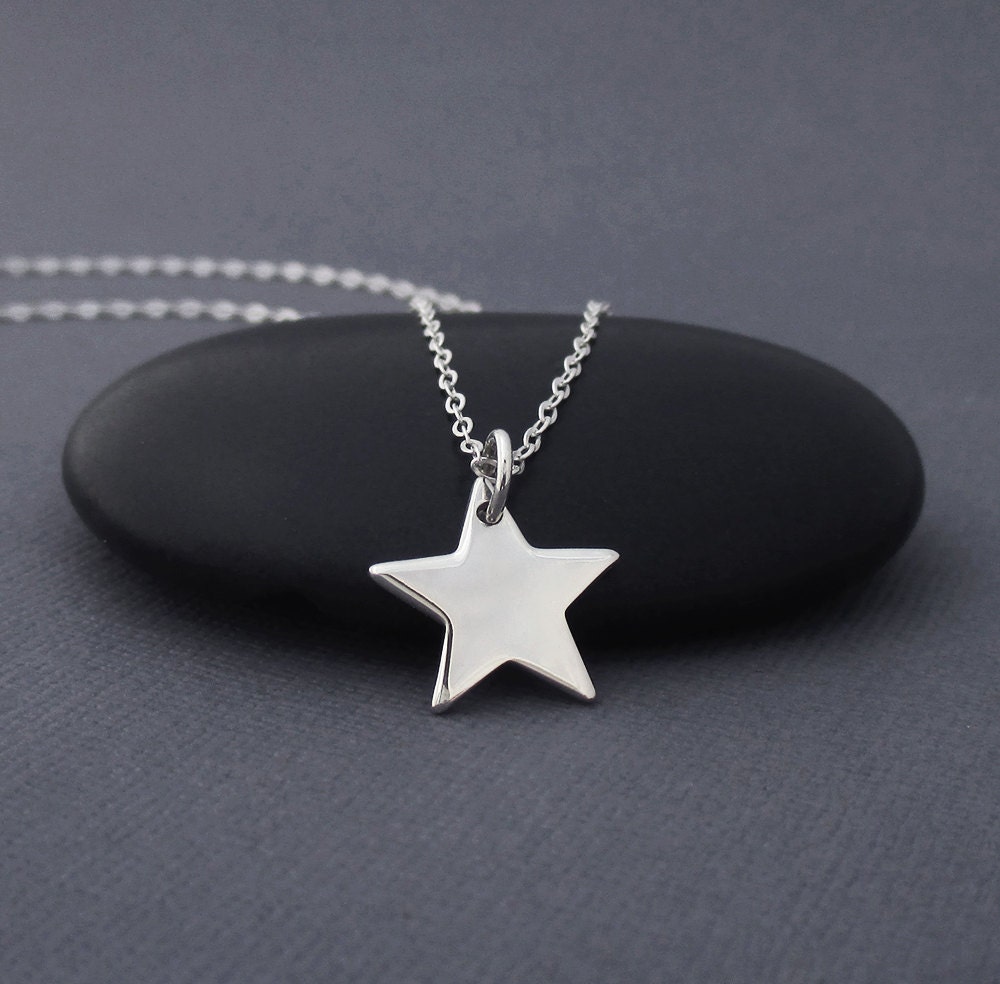 Star Necklace Sterling Silver Star Charm Pendant 925