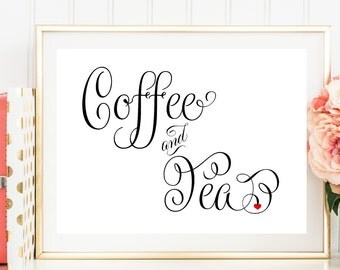 Coffee and tea sign | Etsy
