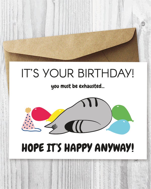 Introvert Birthday Cards Printable Funny Cat Cards Printable