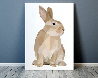 Geometric rabbit | Etsy