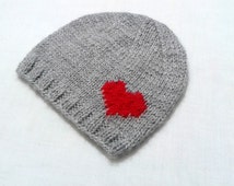Unique heart knit hat related items | Etsy