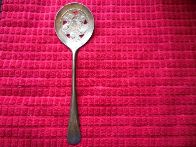 Vintage Italian Silver Plated Floral Slotted Serving Spoon, Marked ...